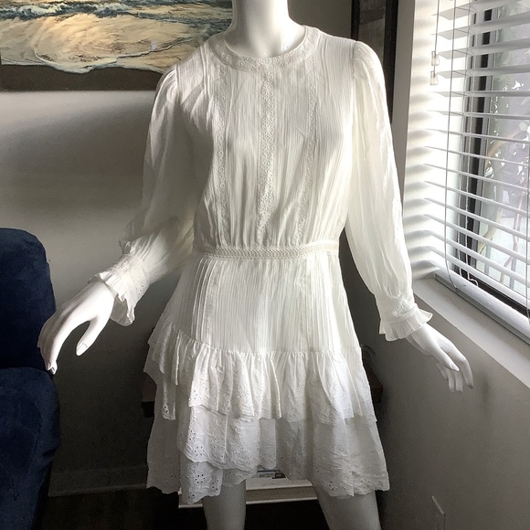 Chelsea & Violet | Dresses | Chelsea Violet White Long Sleeve Tiered ...